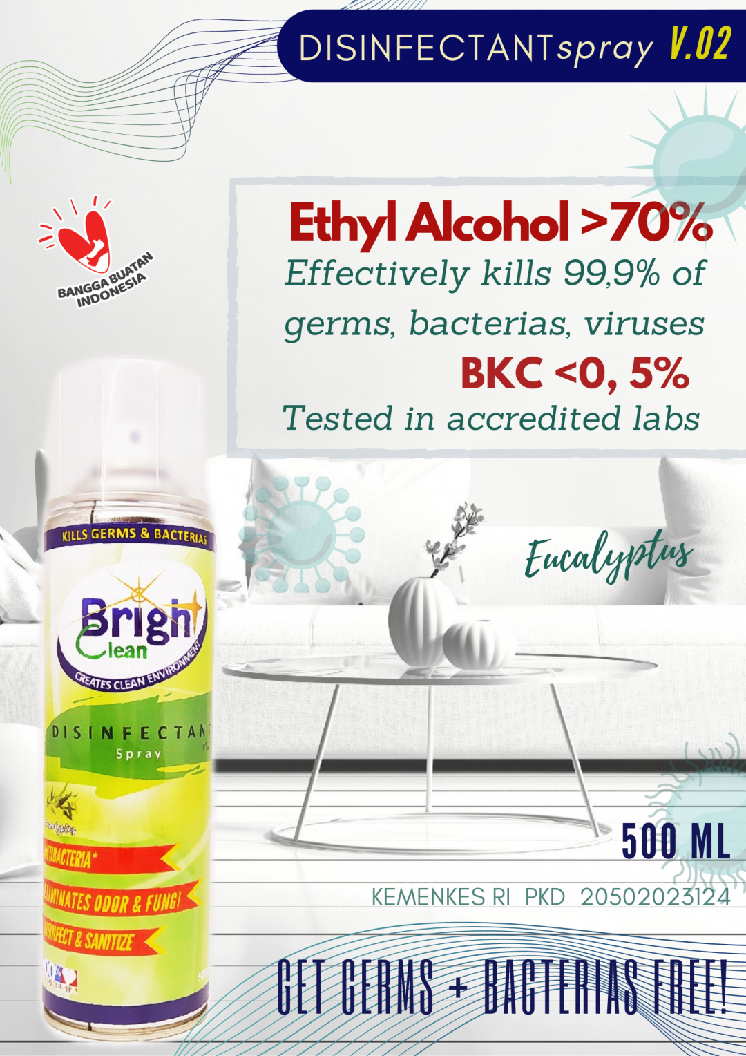 flyer disinfectant spray eucalyptus | brightonchemicalindonesia